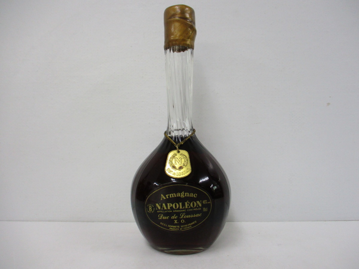 K2966 古酒 1000円 未開栓 Armagnac XO Duc de Loussac NAPOLEON ルーサック アルマニャック ...