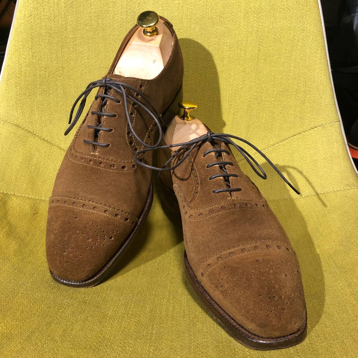 Crockett&Jones クロケット&ジョーンズ BLADES of Savile Row別注 スエードレザー ストレートチップレザー ...