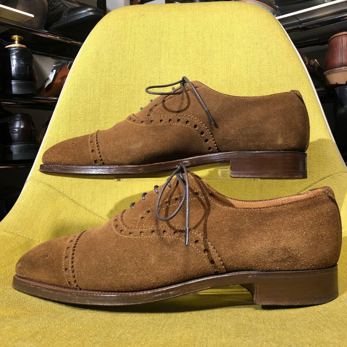 Crockett&Jones クロケット&ジョーンズ BLADES of Savile Row別注 スエードレザー ストレートチップレザー ...