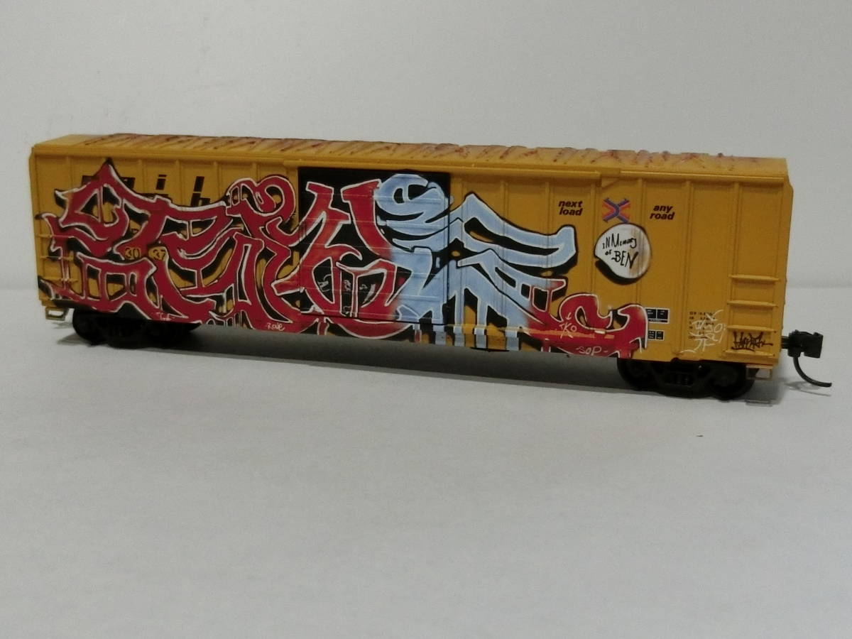 163M MICRO-TRAINS Nゲージ WEATHERED 50'Rib Side Box Car RAILBOX GRAFFITI ...