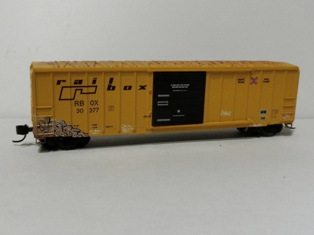 163M MICRO-TRAINS Nゲージ WEATHERED 50'Rib Side Box Car RAILBOX GRAFFITI ...
