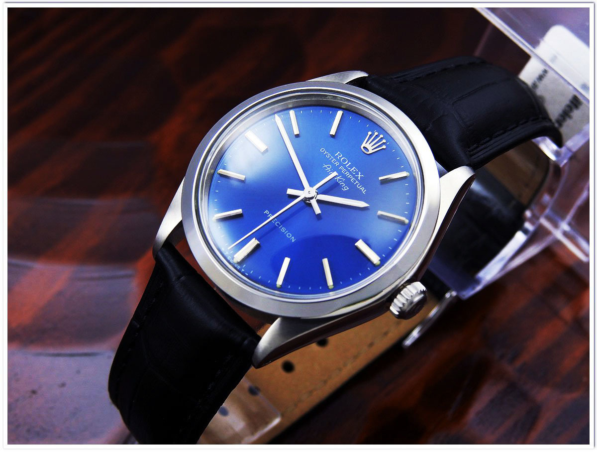 ROLEX ロレックス エアキング 5500 Steel Blue Dial メンズ自動巻き OH済み(本体)｜売買されたオークション情報、yahooの商品情報をアーカイブ公開 ...