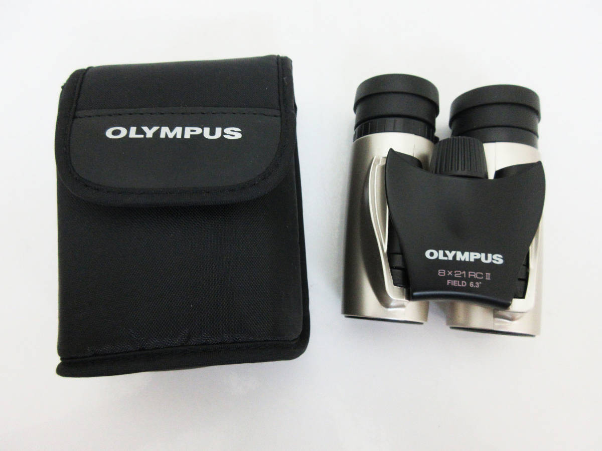 M7420 ダハプリズム双眼鏡 OLYMPUS/オリンパス 8x21 RCII Ⅱ FIELD 6.3° シャンパンゴールド 小型軽量モデル ...