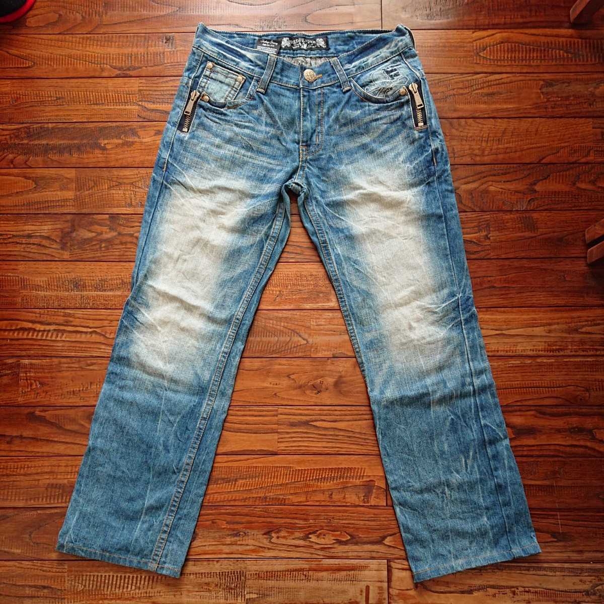 レッドペッパー REDPEPPER デニムパンツ ジーンズ 30 ブルー 黒骸骨(男性用)｜売買されたオークション情報、yahooの商品情報をアーカイブ公開 - オークファン（aucfan.com）