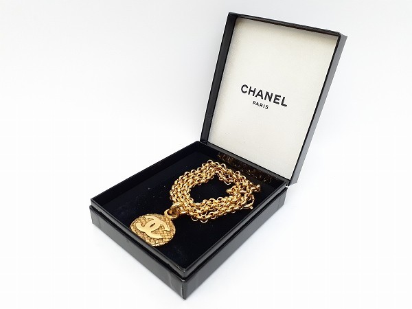 I816-S3-5026 CHANEL シャネル ネックレス ペンダント ココマーク ゴールド チェーン約56cm アクセサリー 装飾品 箱 ...