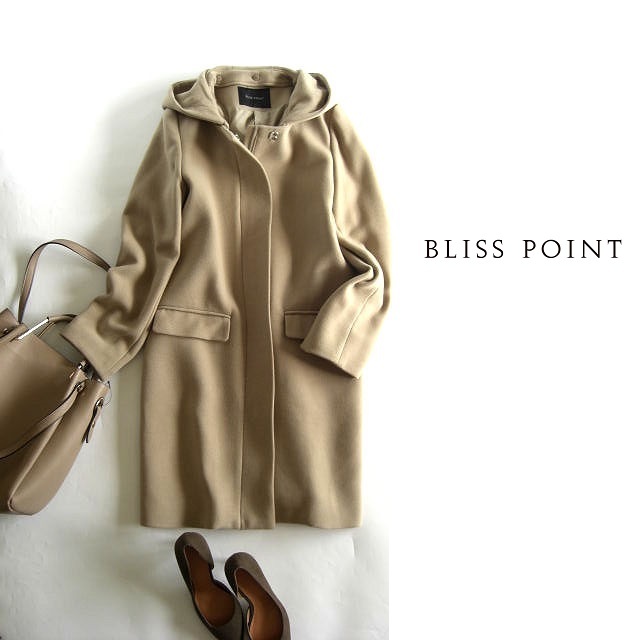BLISS POINT ブリスポイント 取り外しフード付き2WAYコート ベージュ(Mサイズ)｜売買されたオークション情報、yahooの商品情報をアーカイブ公開 - オークファン（aucfan ...