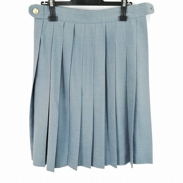 1円 スクールスカート 学生服 夏物 20車ヒダ w68-丈64 神奈川横浜女学院中学高校 プリーツ 制服 女子 グレー ランクB ...