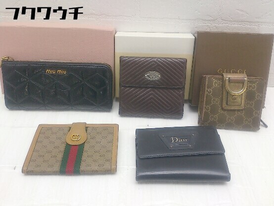 GUCCI Dior BALLY MIU MIU まとめ売り5点セット 長財布 二つ折り ウォレット レディース 1002802584794 ...