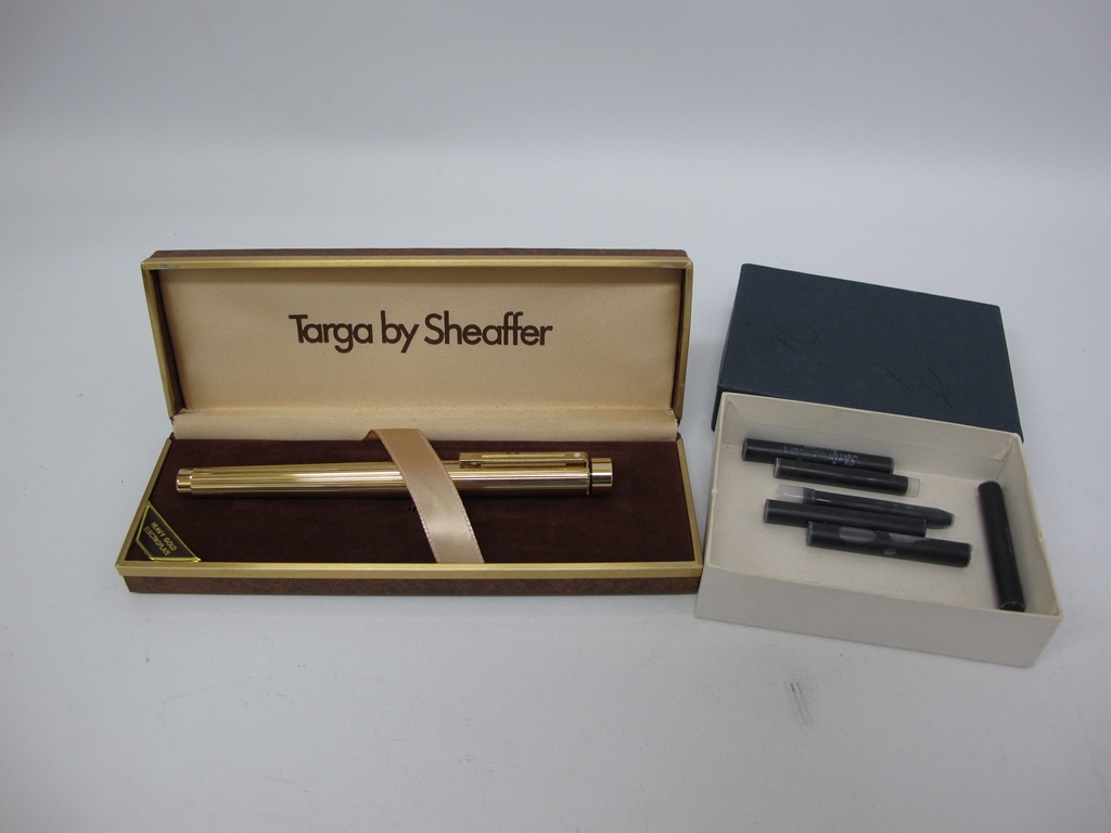 2‐127 シェーファー SHEFFER GOLD ELECTROPLATED 万年筆 ペン先14K 585 targa by インク 箱 ...