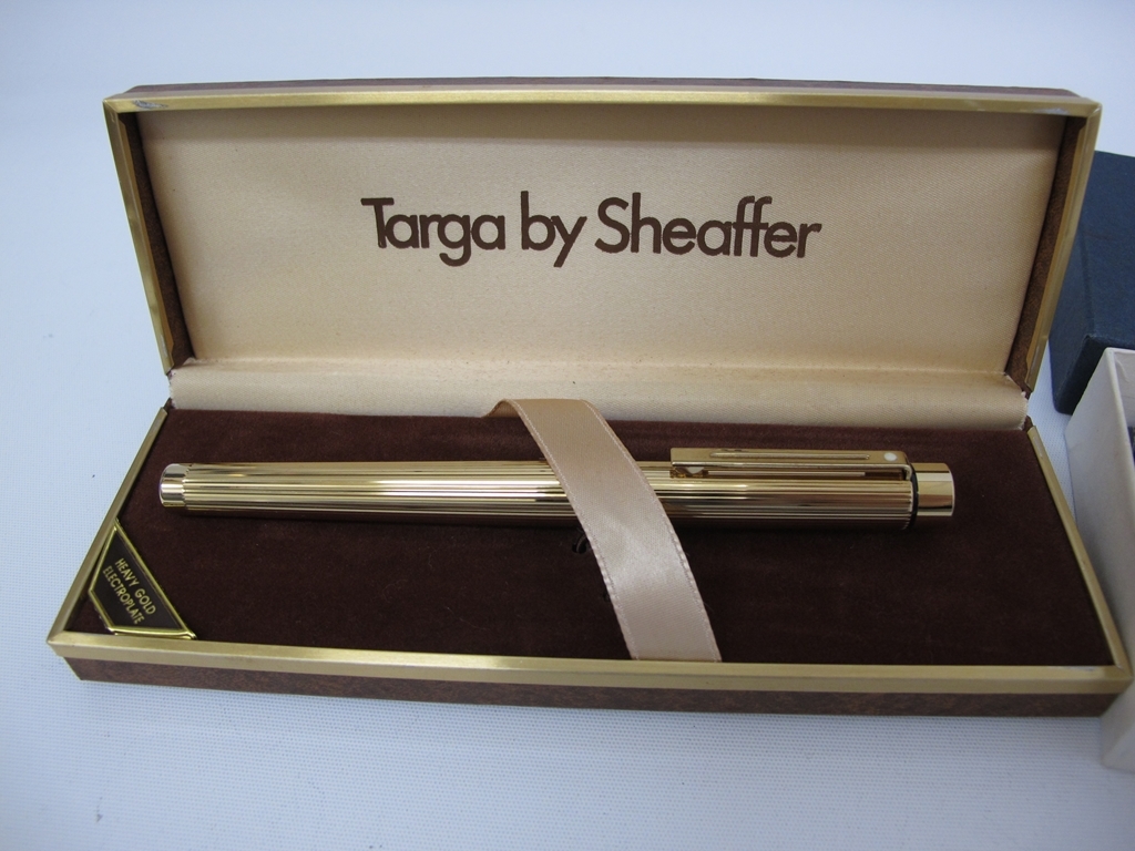 2‐127 シェーファー SHEFFER GOLD ELECTROPLATED 万年筆 ペン先14K 585 targa by インク 箱 ...