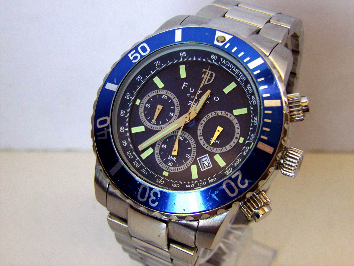 A0301-78店65583 Furbo design SOLAR FS401 クロノグラフ 腕時計 フルボ デザイン(クロノグラフ ...