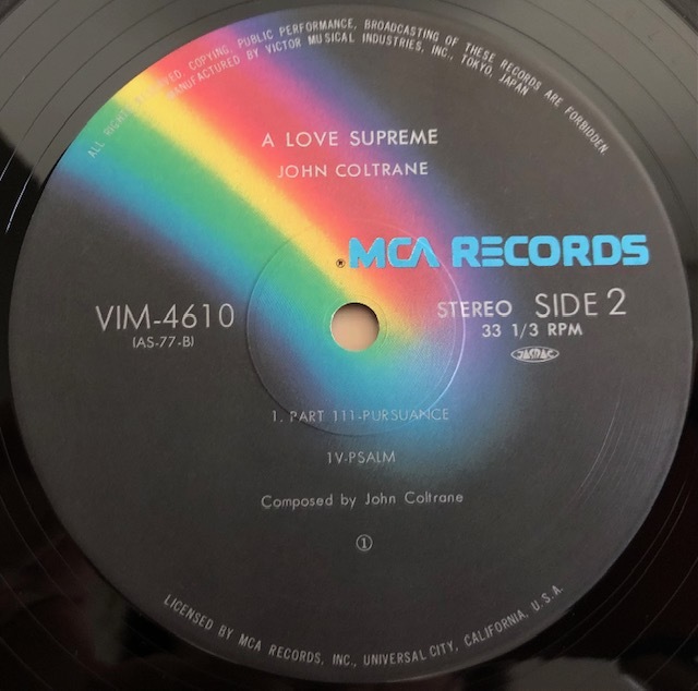 LP JAZZ/JOHN COLTRANE/A LOVE SUPREME/MCA VIM-4610/国内80年PRESS GREEN OBI/緑帯付 準 /ジョン コルトレーン/至上の愛 ...