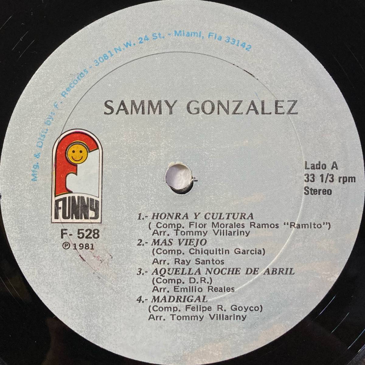 試聴 元TOMMY OLIVENCIA楽団シンガー/キラーサルサ SAMMY GONZALEZ / SAME FUNNY USオリジナル ...