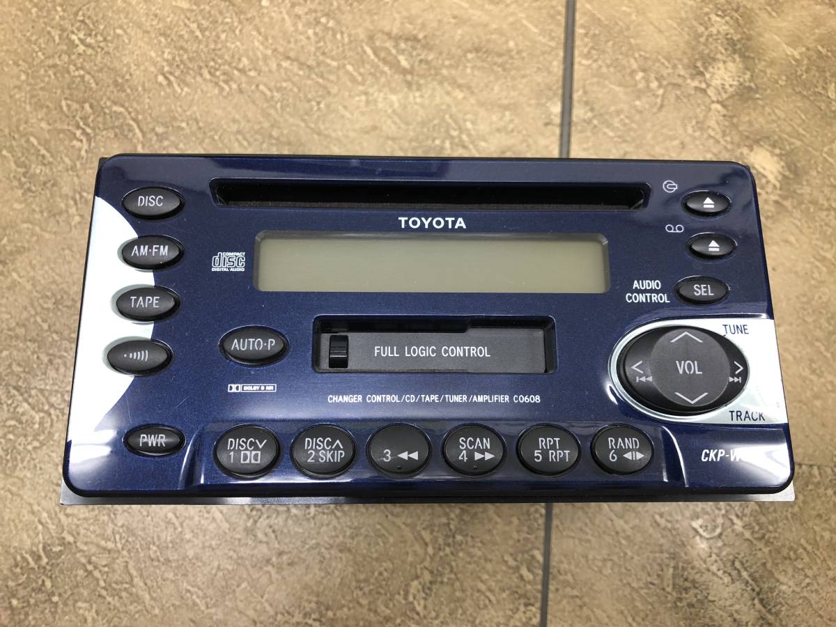 トヨタ純正 ワイド 200ミリ CKP-W59 パイオニア 35W×4 カセットデッキ CDデッキ 08600-00005(カロッツェリア ...
