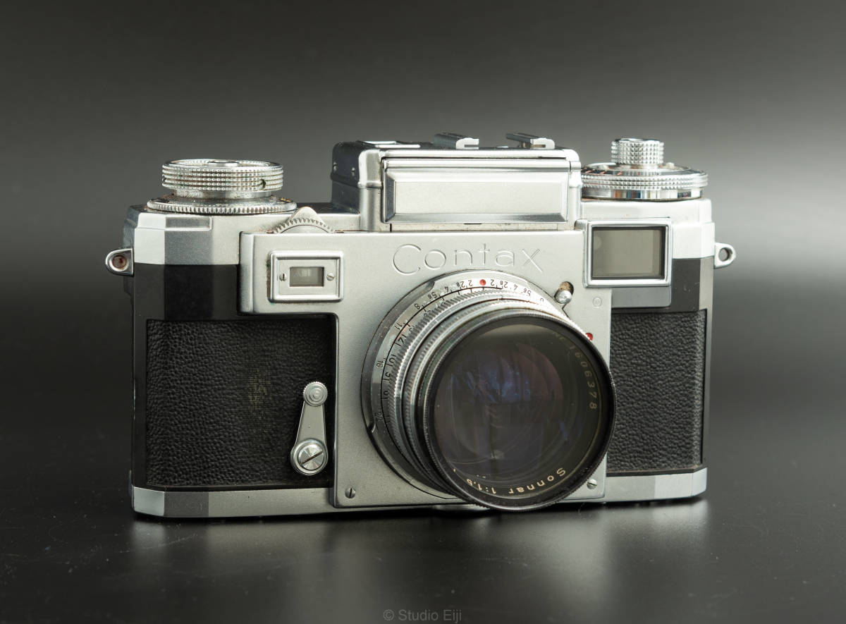 外観 CONTAX コンタックス ツァイスイコン IIIa 3a Carl Zeissゾナー 50mm F1.5 ツアイス 革ケース付 ...