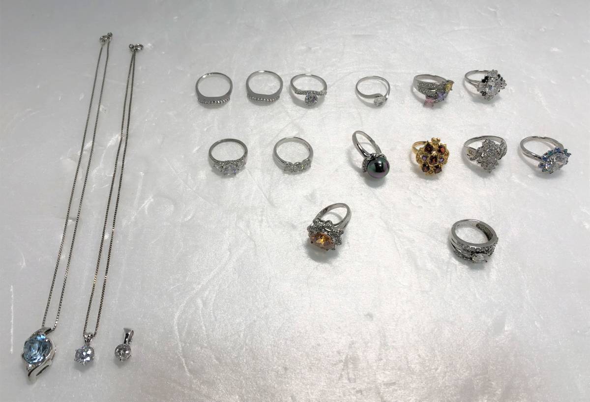 SILVER 925 シルバー アクセサリー ネックレス/トップ/指輪 まとめて 17点セット 全て刻印あり 約87.2g(シルバー)｜売買されたオークション情報、yahooの商品情報を ...