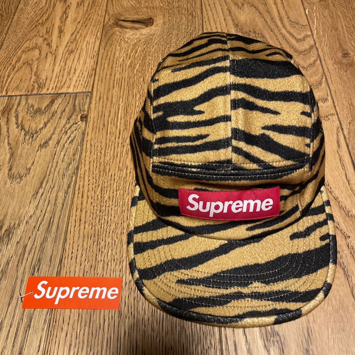Supreme tiger stripe cap タイガーストライプ ボックスロゴ キャップ キャンプキャップ(帽子)｜売買されたオークション ...
