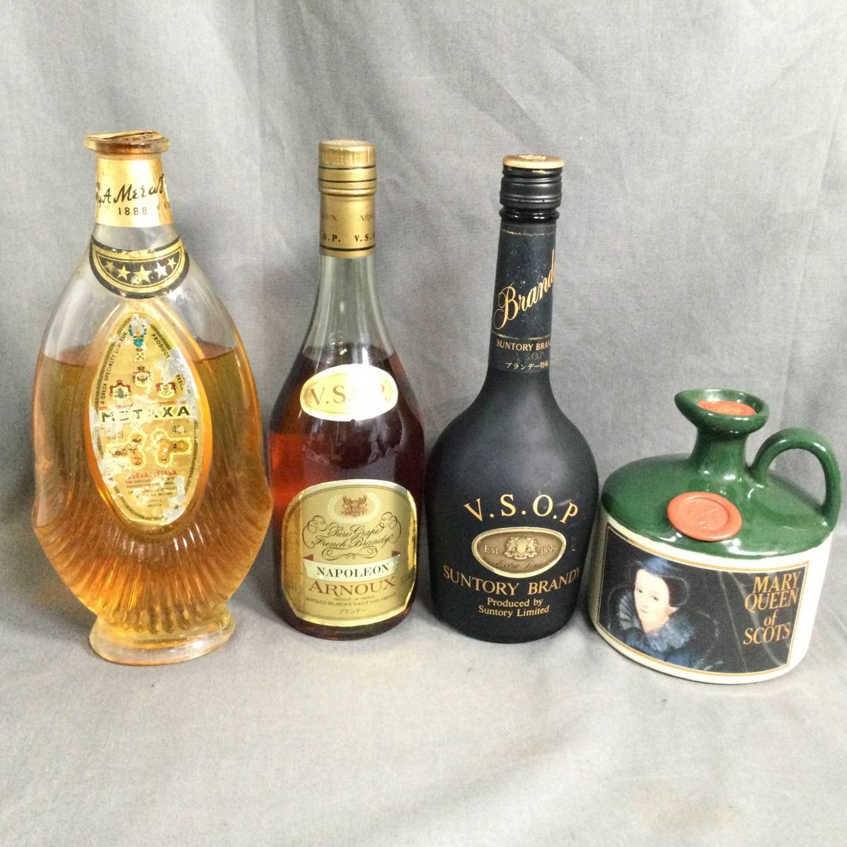 Φ 7/30 187140 METAXA ARNOUX SUNTORY BRANDY MARY QUEEN of SCOTS お酒 4点セット ...