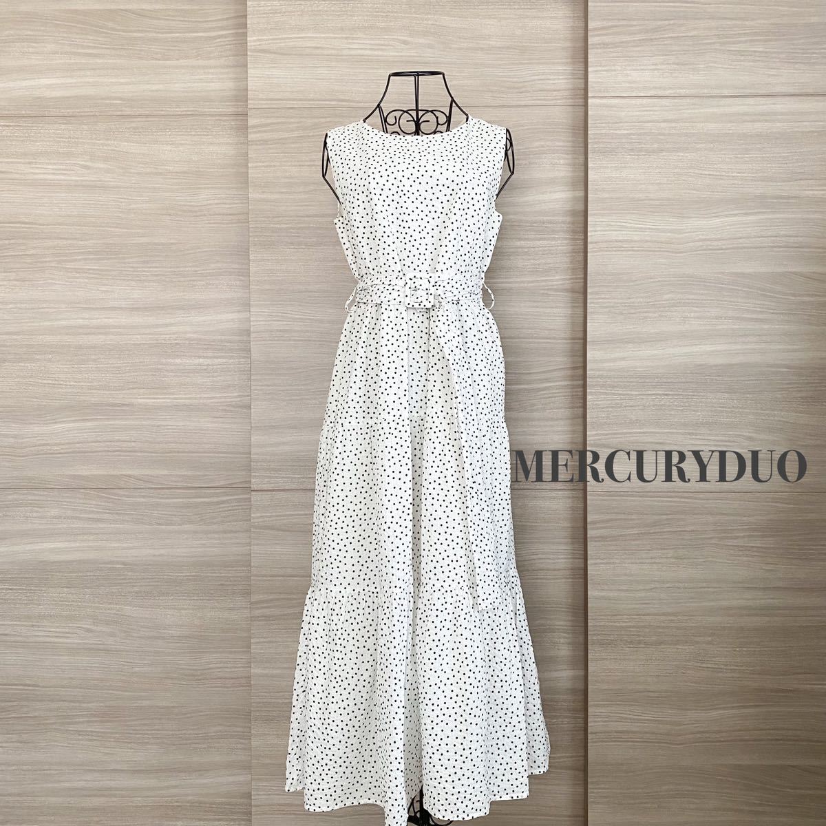 MERCURYDUO マーキュリーデュオ ドット柄ティアードマキシワンピース ロングワンピース ノースリーブワンピース ホワイト F(ワンピース)｜売買されたオークション情報、yahooの商品 ...