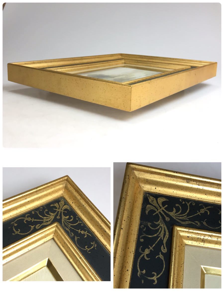 額装 油彩画 スペイン画家 BREYEL ブレイエル 郊外風景 油絵 風景画 額入り アンティーク インテリア 外箱付き ta(自然、風景画 ...