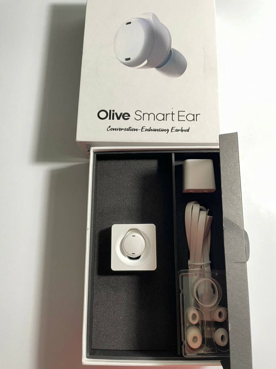 聞こえを最適に Olive Smart Ear オリーブスマートイヤー ホワイト 白 white ワイヤレス wireless 補聴器 集音器 ...