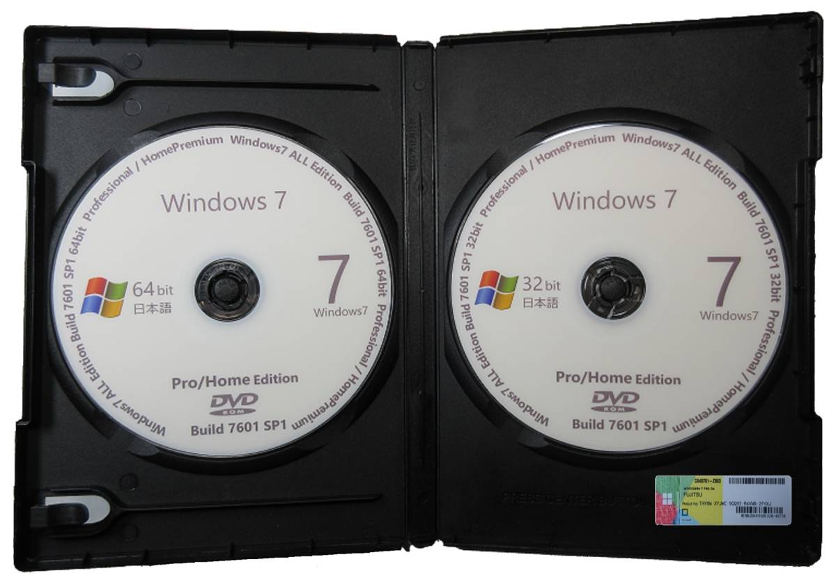Windows7 ＜Pro/Home 1ライセンス＞+＜Windows7 SP1 インストールディスク 32bit＆64bit 全エディション ...