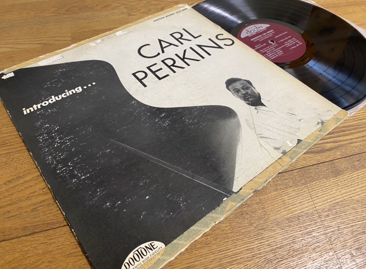 夭折のUSピアニスト 唯一のリーダー作 極初期凖オリジ盤/‘57 US Dooto マルーン/ Carl Perkins Introducing… /Bop/Piano Trio/訳有(ジャズ ...