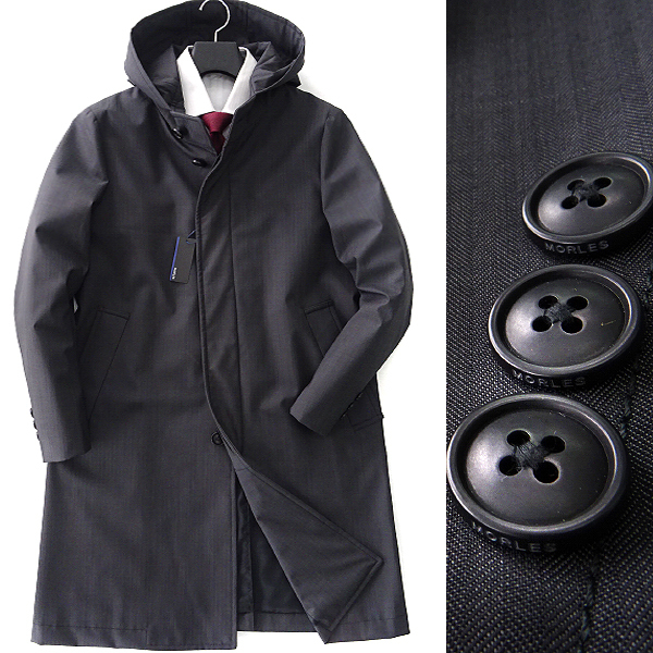 BEAMS 監修 モアレス ヘリンボーン フーデット コート L 灰 J53162 メンズ MORLES 春秋 比翼 フード ウール モッズコート(Lサイズ)｜売買されたオークション情報 ...