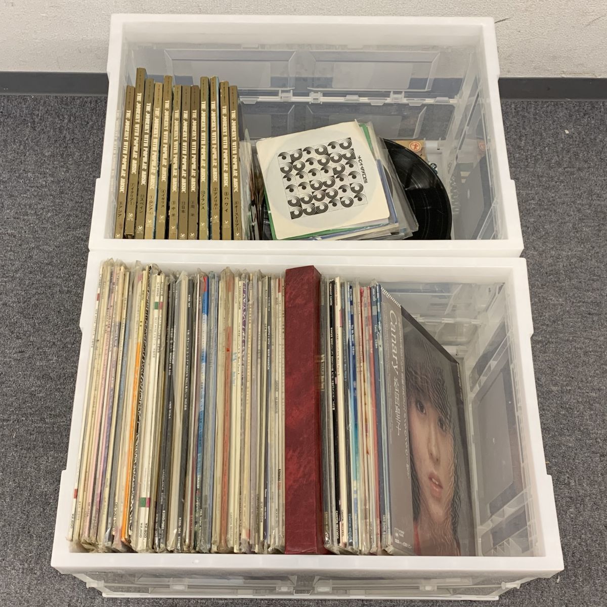 K806-30162-6 レコード まとめ売り 大量セット 邦楽 昭和 歌謡曲 演歌 ポップス アニメ 約110枚以上 中森明菜 嶋大輔 八代 ...