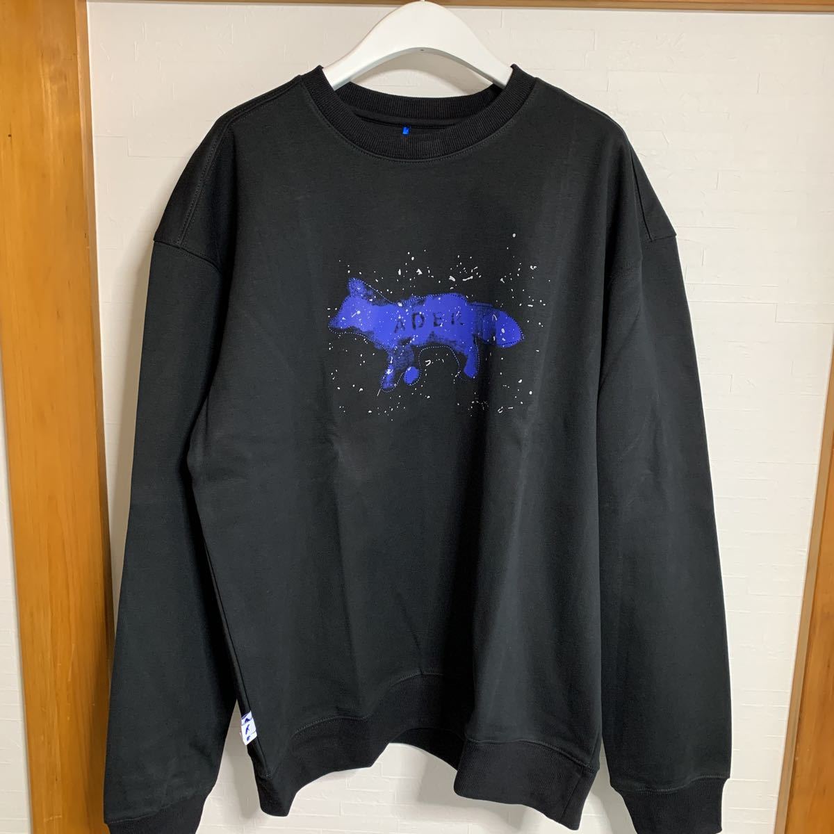 ADER ERROR×MAISON KITSUNE Fog fox sweatshirt Oatmealブラック A3 メゾンキツネ アーダーエラーフォックススウェットトレーナー(男性用 ...