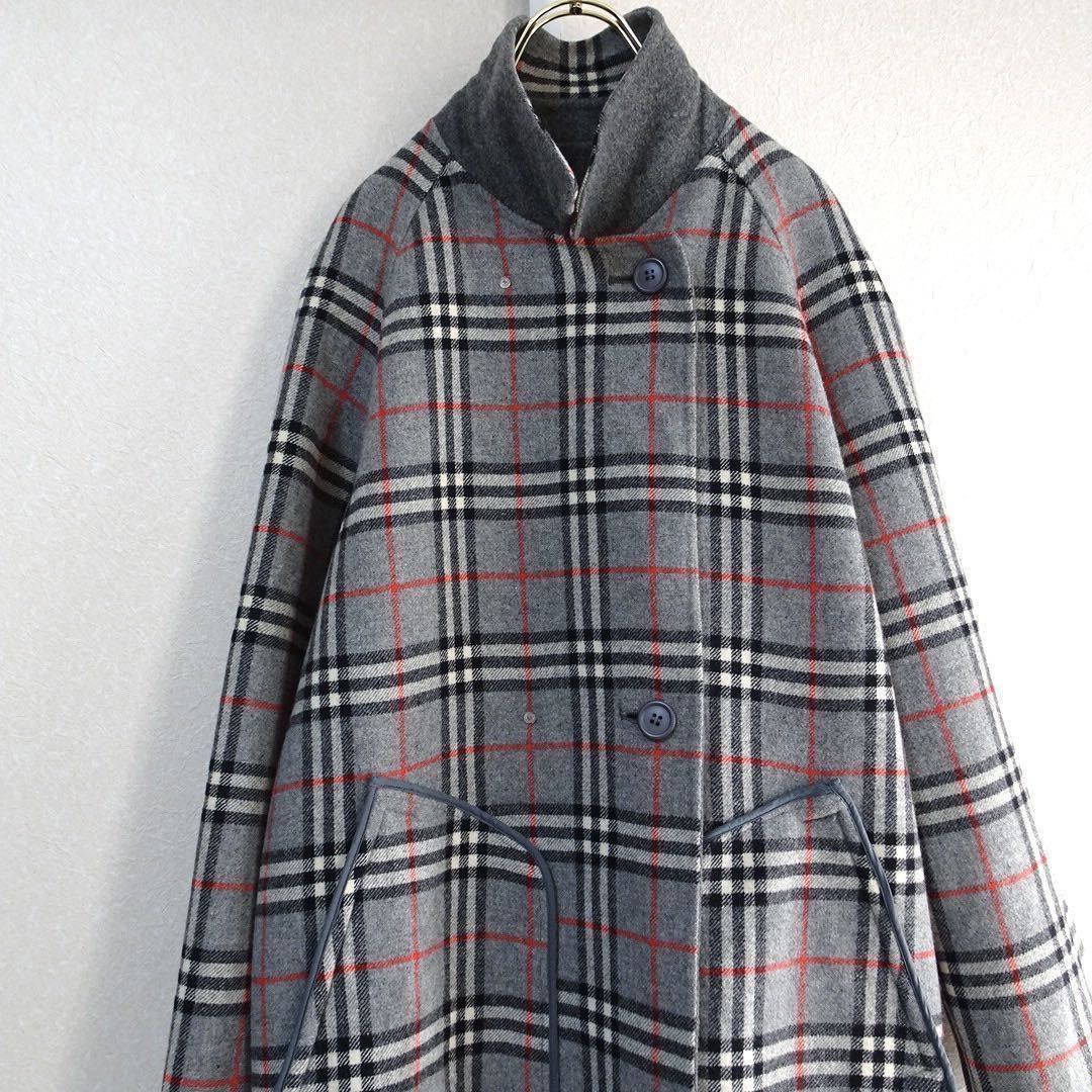 1円 vintage バーバリーズ BURBERRY LONDON バーバリーロンドン カシミヤ混 ウールコート チェック柄 リバーシブル C-TK83 グレー(Mサイズ)｜売買された ...