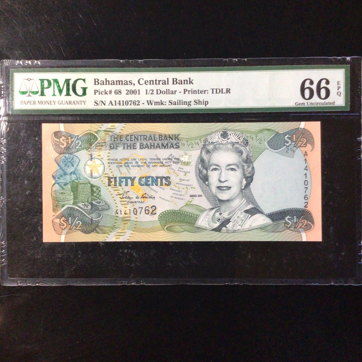 World Banknote Grading BAHAMAS 1/2 Dollar 2001 PMG Grading Gem ...