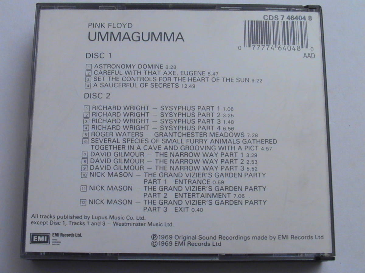 W.Germany盤 PINK FLOYD / UMMAGUMMA / EMI CDP 7 46404 2 PDO HANOVER刻印 ...