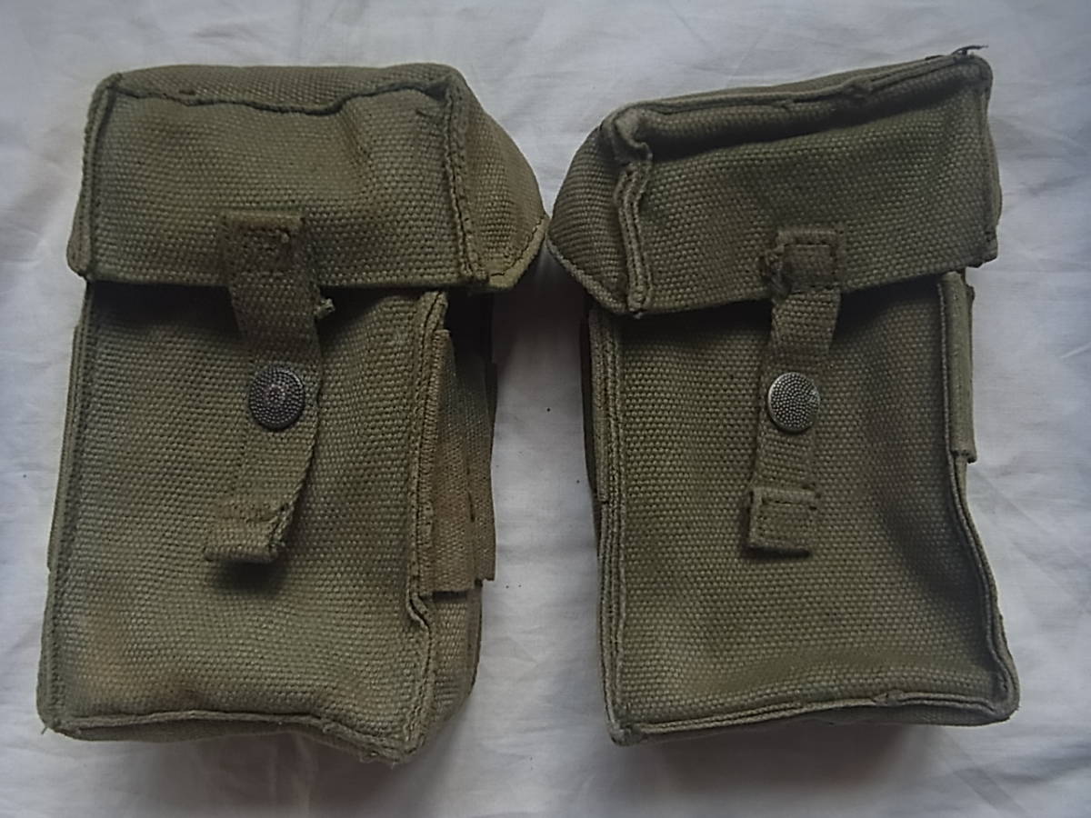 実物 南アフリカ ローデシア軍 P70装備 NATO弾20連マガジンポーチ 2個セット FAL G3 L1A1 M14 特殊部隊 RECCE ...
