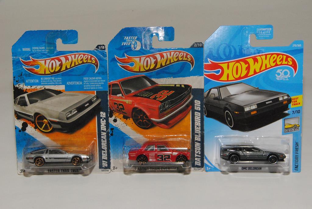 ミニカー ホットウィール 3種セット / ’81 DELOREAN DCM-12 / DATSUN BLUEBIRD 510 / DMC ...