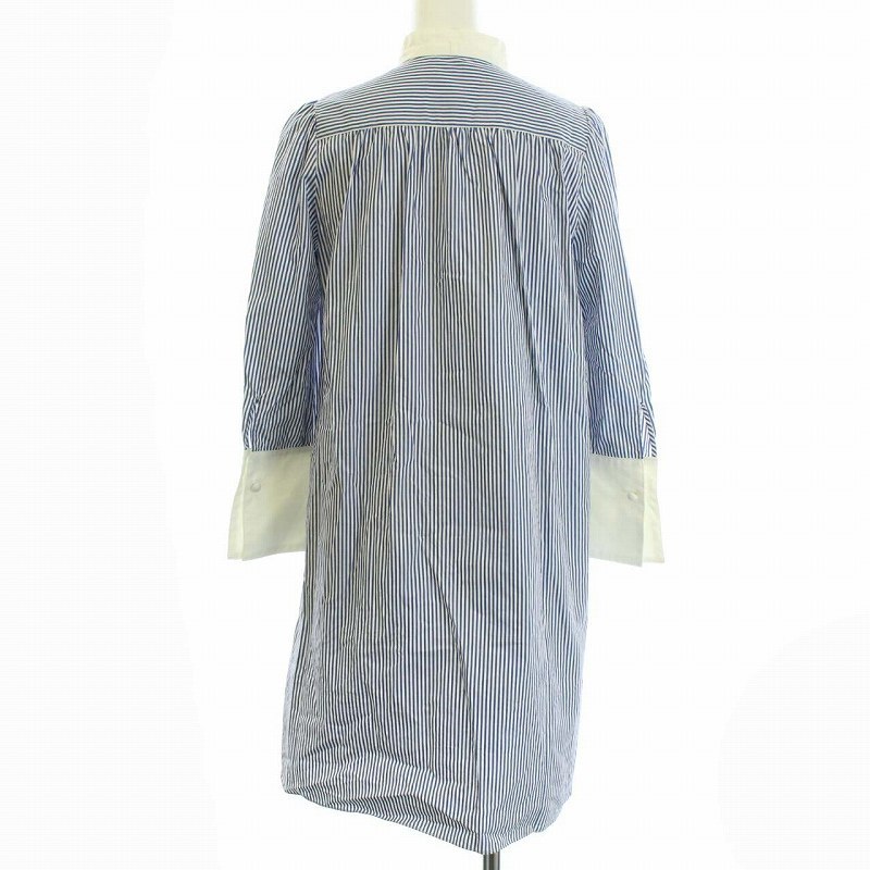 ロペ ROPE トーマスメイソン THOMAS MASON シャツワンピース 長袖 ストライプ ひざ丈 36 S 青 ブルー /TK IBO17 レディース(ひざ丈スカート)｜売買された ...