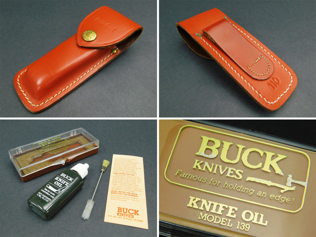 BUCK 531X USA バック フォールディング ナイフ 専用レザーケース オイル付 アメリカ製 ローズウッド ハンドル キャンプ 廃盤品 ...