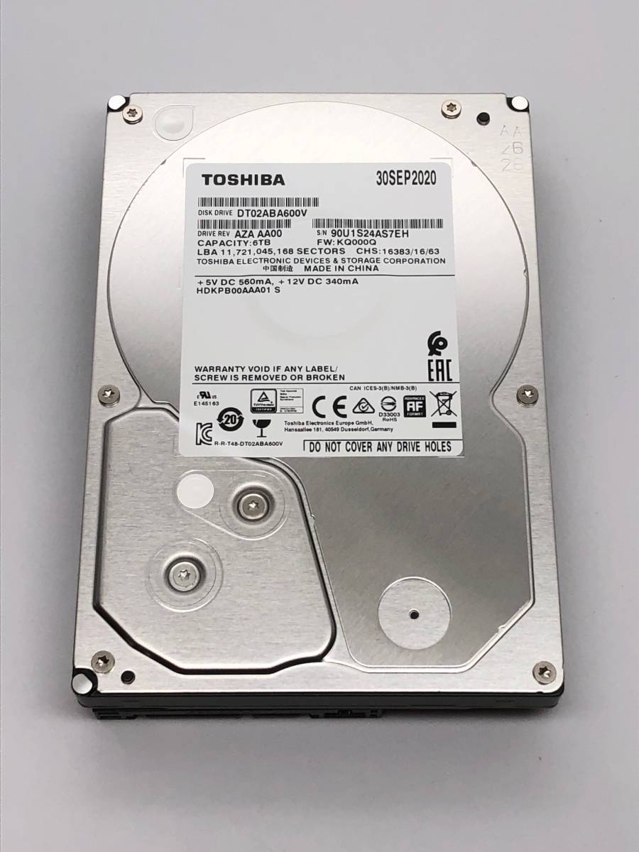 同様 6TB 東芝 DT02ABA600V 使用時間：12h 3.5インチ 内蔵 HDD SATA600 / 5400rpm DT02-V ...