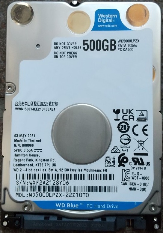 2.5インチ HDD 500GB SATA WD WD5000LPZX 使用短(500GB～)｜売買されたオークション情報、yahooの商品 ...