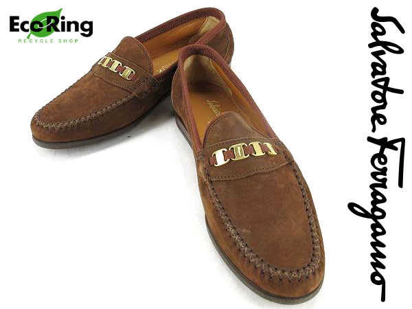 1円 フェラガモ レディース ヌバック ローファー茶 AV812(6ハーフ)｜売買されたオークション情報、yahooの商品情報をアーカイブ公開 ...