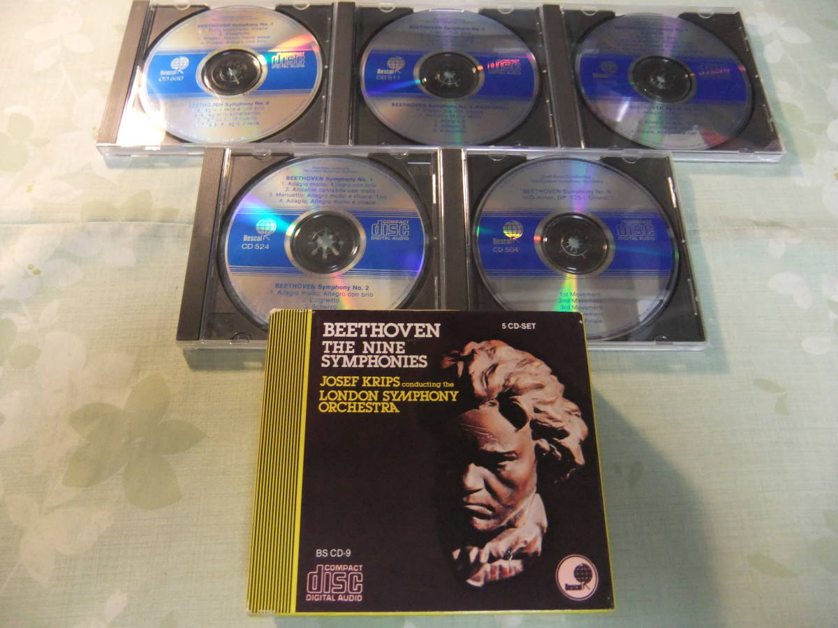 英盤 NIMBUS Bescol BS CD-9 ベートーヴェン：交響曲全集 5CD ヨーゼフ クリップス 指揮 ロンドン交響楽団 BBC合唱 ...