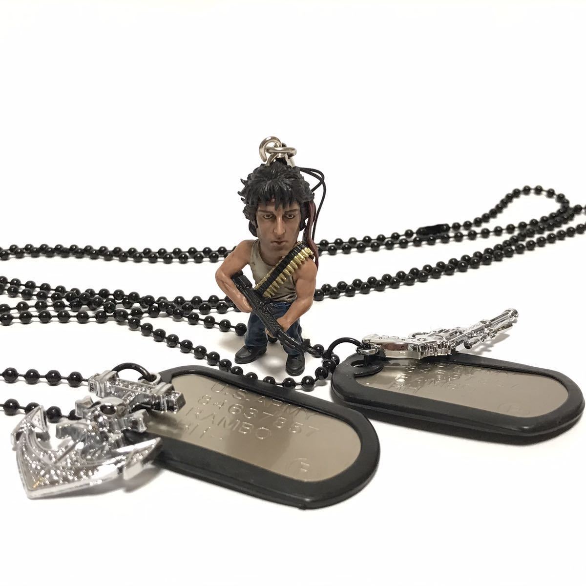 ランボー フィギュア キーホルダー & ドッグタグ セット / RAMBO figure Dog Tags / ネックレス(その他)｜売買され ...