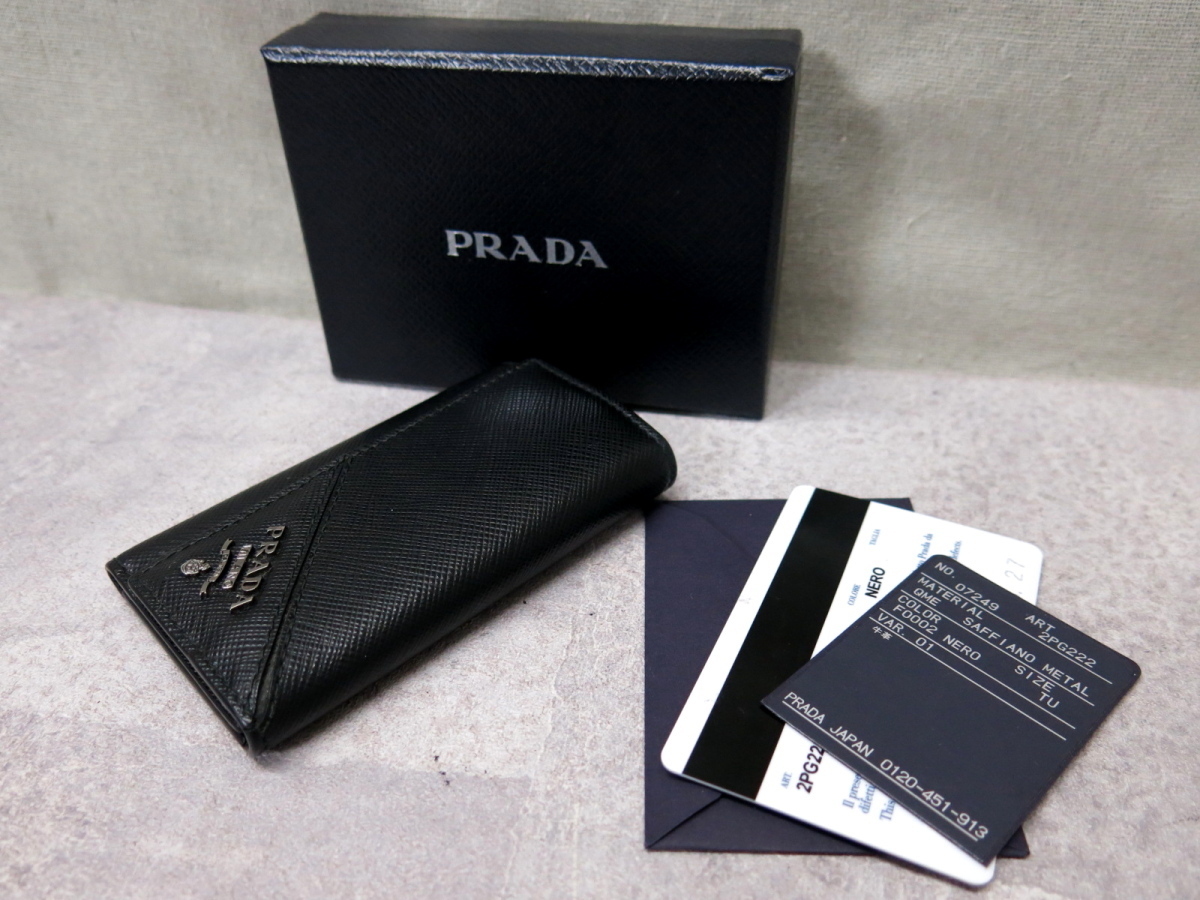 超 PRADA プラダ 2PG222 2019年購入 近年モデル サフィアーノ カーフ レザー 本革 6連 キーケース 黒 イタリア製 Js26419(服飾小物)｜売買されたオークション情報 ...
