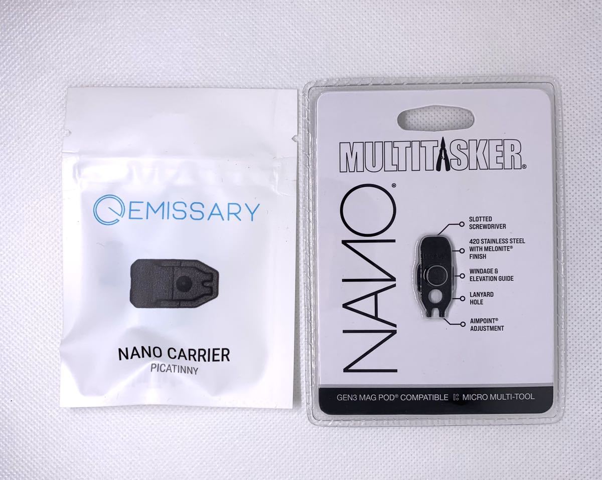 実物 Emissary Development NANO Carrier Picatinny+Multitasker NANO Tool AIMPOINT PEQ LA5 など調整 工具 ...
