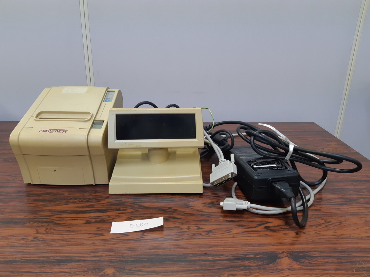 PARTNER RP-300 レシートプリンタ 80mm + EPSON DM-D110-201 カスタマーディスプレイ セット シリアル接続 ...