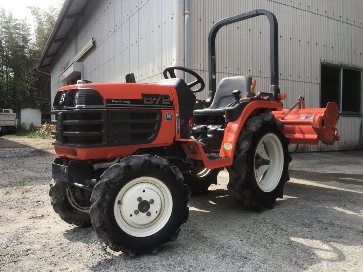 現状渡し格安 クボタ トラクター B72 ディーゼル 620時間 16.5馬力 パワステ 自動水平 4WD ロータリー RS121 安全フレーム モンロー(車体)｜売買されたオークション情報 ...