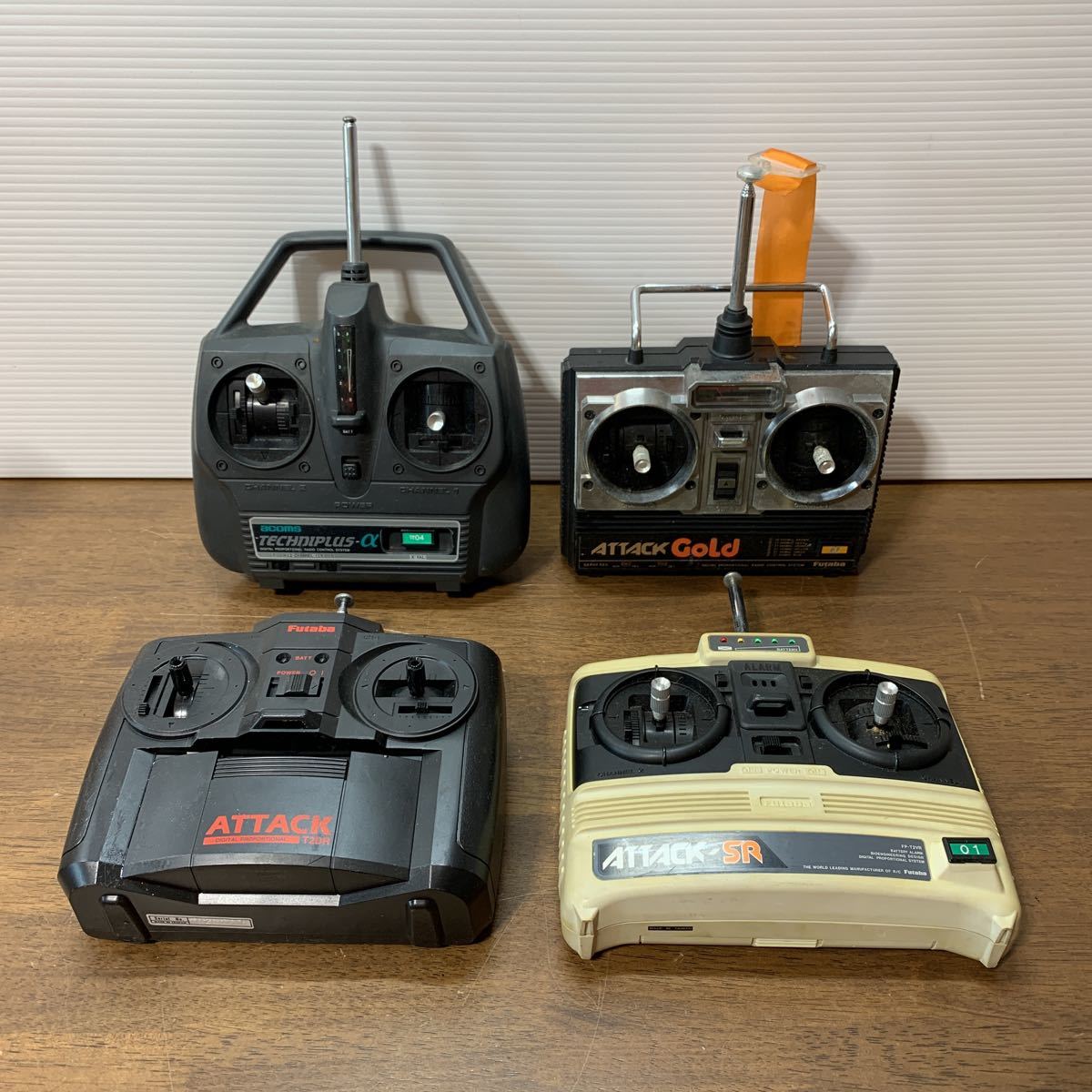 1円スタート プロポ 送信機 まとめて4個セット ATTACK-SR/ATTACK T2DR/ATTACK Gold/TECHNIPLUS-α ...