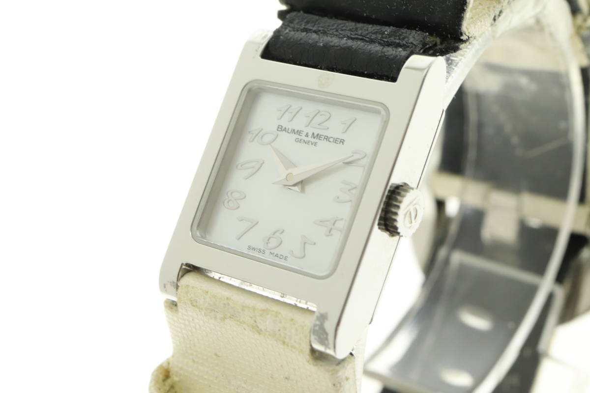 VMPD4-56-39 BAUME&MERCIER ボーム&メルシエ 腕時計 65525 vice versa スクエア クォーツ 約23g レディース シルバー 動作未確認 ジャンク(ボーム ...