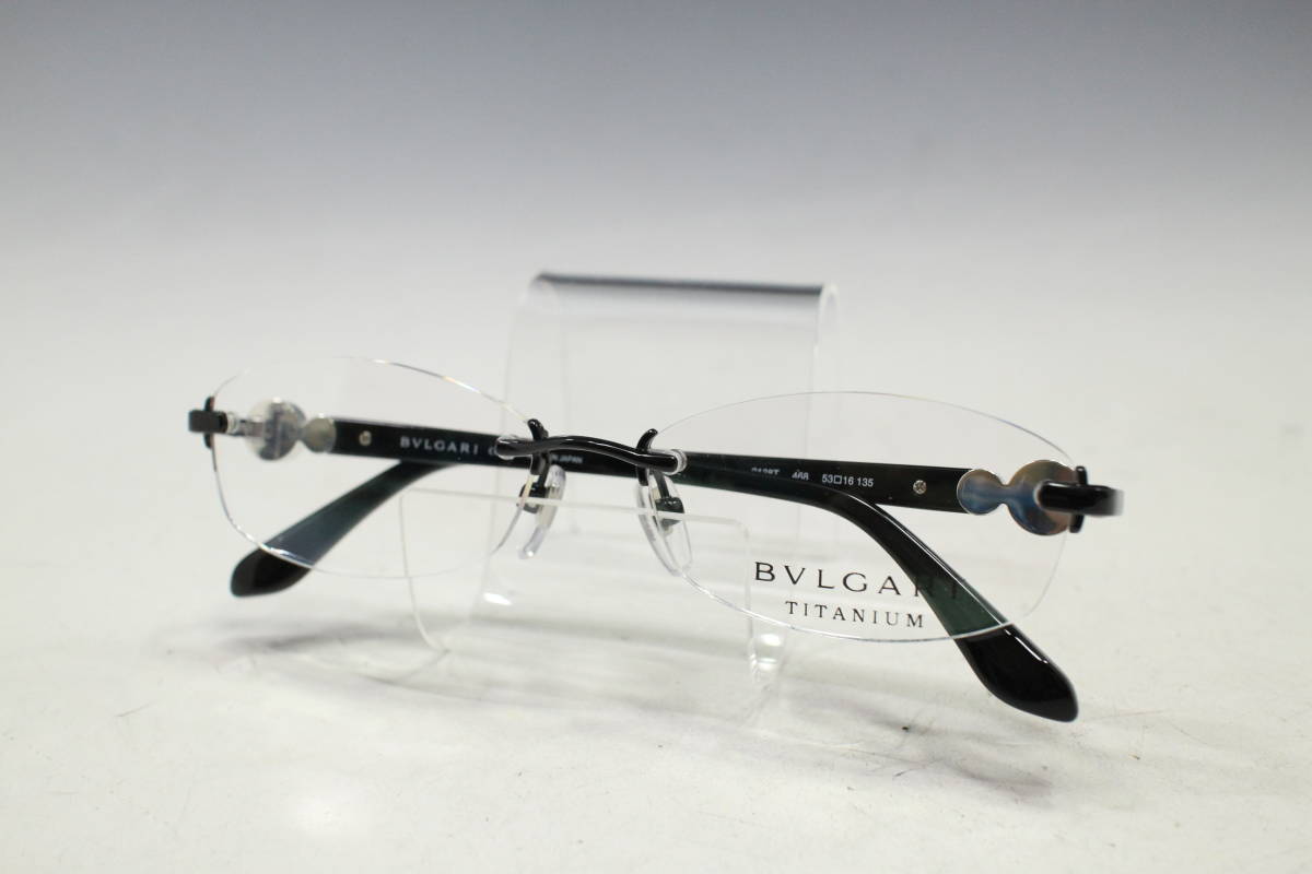 1円〜 ブルガリ/BVLGARI本物 メガネフレーム/2138T/468/リムレス/プラスチックフレーム/ブラック/TITANIUM V697 ...