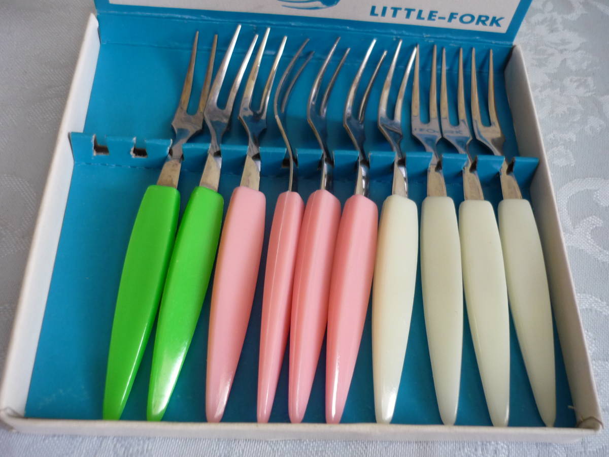 10本セット 昭和レトロ LITTLE FORK リトルフォーク フルーツフォーク オードブルフォーク3色(フォーク)｜売買されたオークション ...